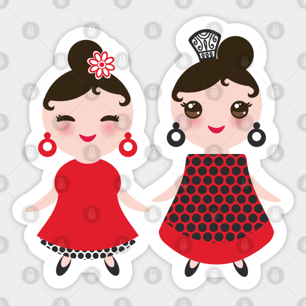 Spanish Flamenco Dancer (8) - Flamenco - Sticker | TeePublic