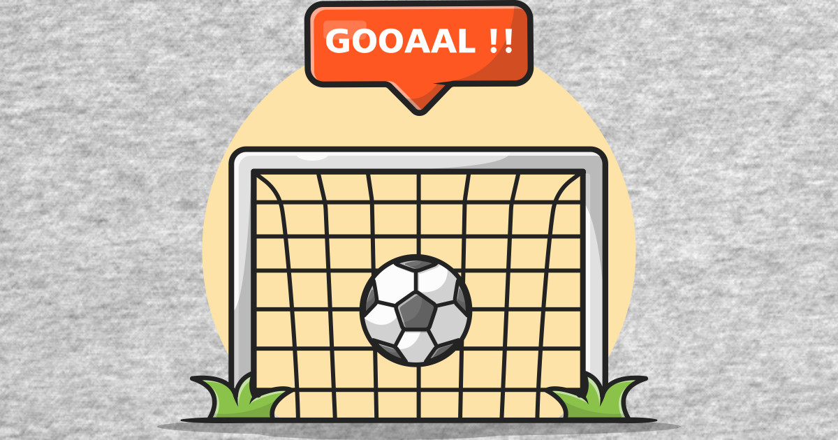 Soccer Field With Goal Sign Cartoon Vector Icon Illustration - Football ...