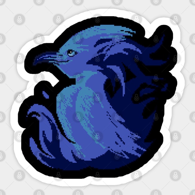 phoenix pixel art - blue - Phoenix - Sticker | TeePublic