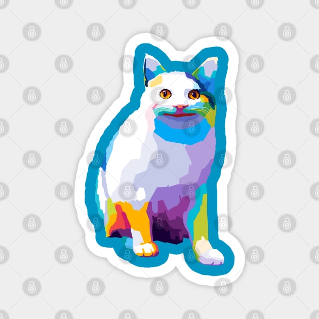 Polite Cat Meme Pop Art - Cat - Magnet | TeePublic
