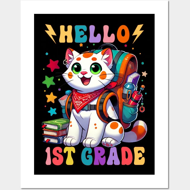 Hello 1st Grade Back to School Cat Neko Anime Girl - 1st Grader Back To ...