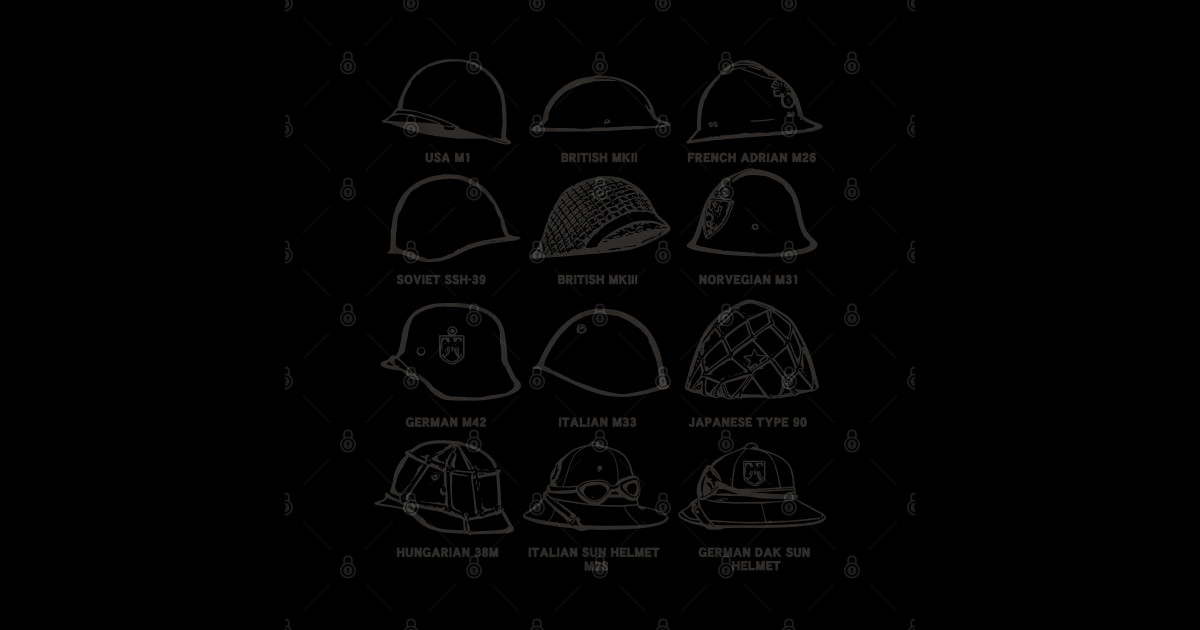 Helmets of the World War 2 - Ww2 - Posters and Art Prints | TeePublic