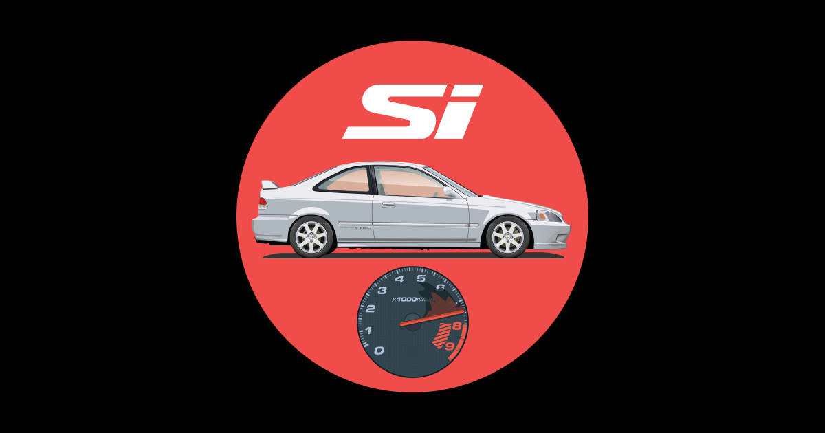 Civic Si in Silver - Civic Si - Sticker | TeePublic