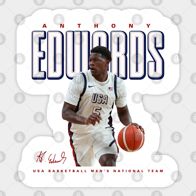 Anthony Edwards USA - Anthony Edwards Usa Basketball - Sticker | TeePublic