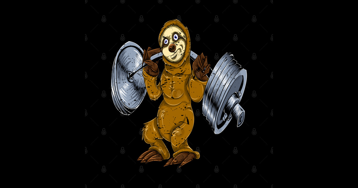Sloth Squat Workout - Workout - Sticker | TeePublic