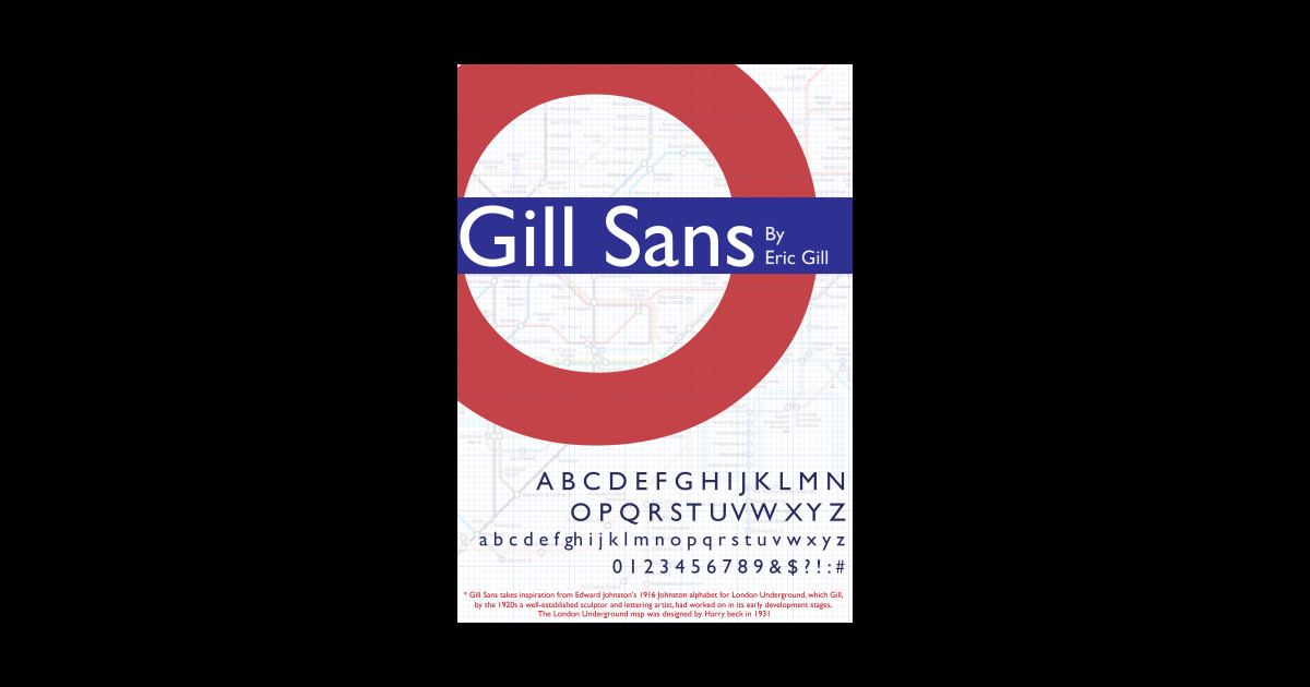 FONT POSTER Gill Sans - Font Gill Sans - Sticker | TeePublic