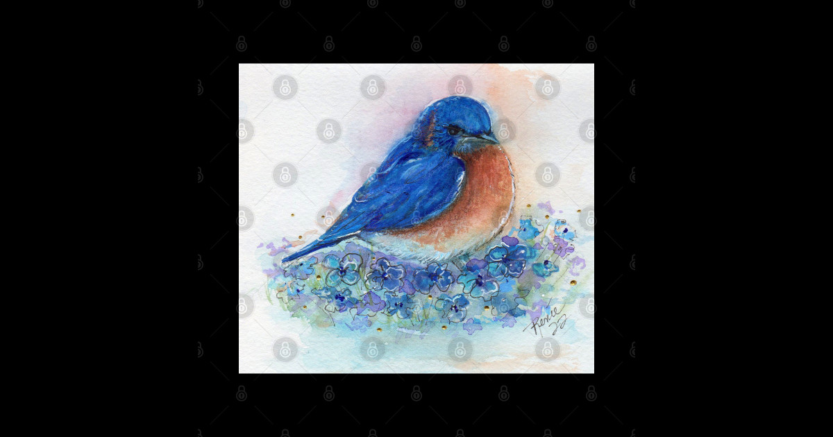 Tiny Eastern bluebird by Renee Lavoie - Bluebird - Magnet | TeePublic