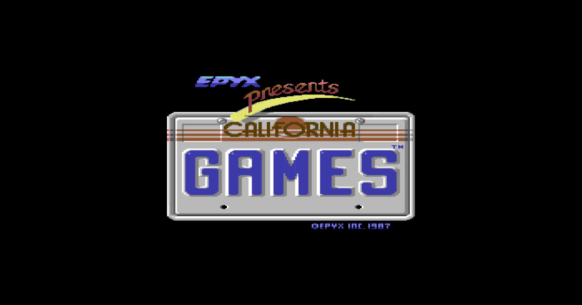 California Games Commodore 64 Title Screen - California Games - Sticker ...