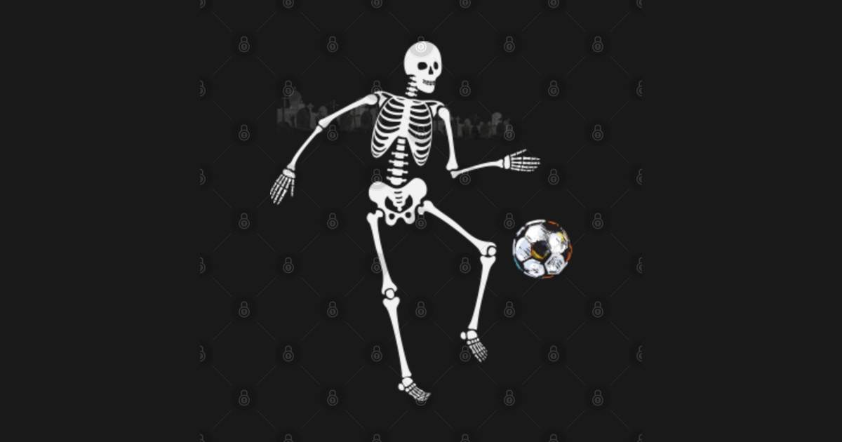 Halloween Skeleton Playing a Football - Skeleton Football Player - T ...
