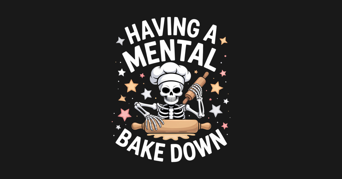 Baking Humor Baker Skeleton Chef Rolling Pin Pastry Pun Joke - Baking ...