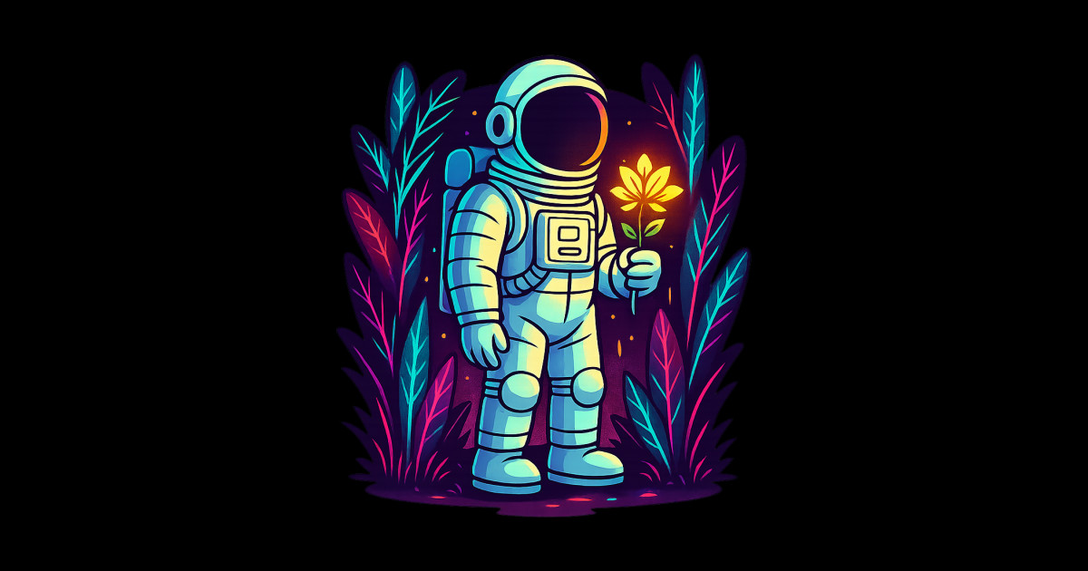 Stellar Bloom - Astronaut - Sticker | TeePublic