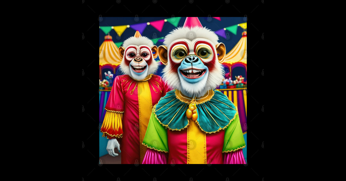 Monkey Circus Clowns in the Big Top - Circus Clown - Posters and Art ...