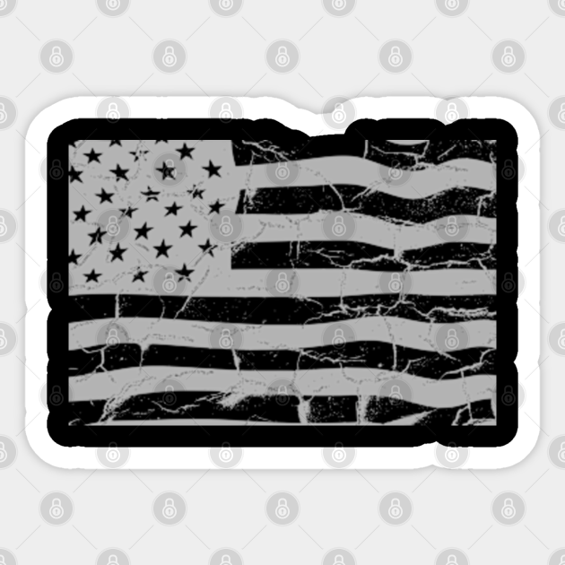 Gray American Flag - Gray American Flag - Sticker | TeePublic