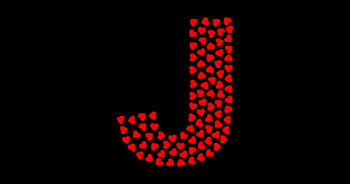 Letter J Heart Shape Initial - Letter J - Sticker | TeePublic