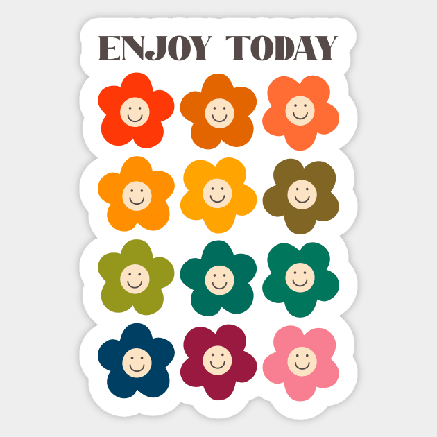 Happy Flowers - Flowers - Sticker | TeePublic