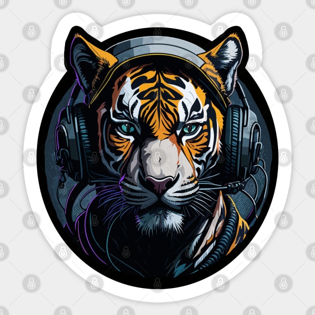 vector dj tiger logo