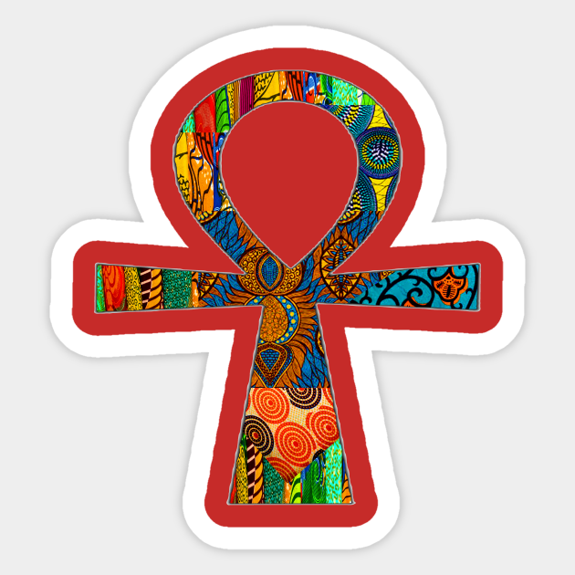Colorful African Print Ankh - Egyptian Symbol - Sticker | TeePublic