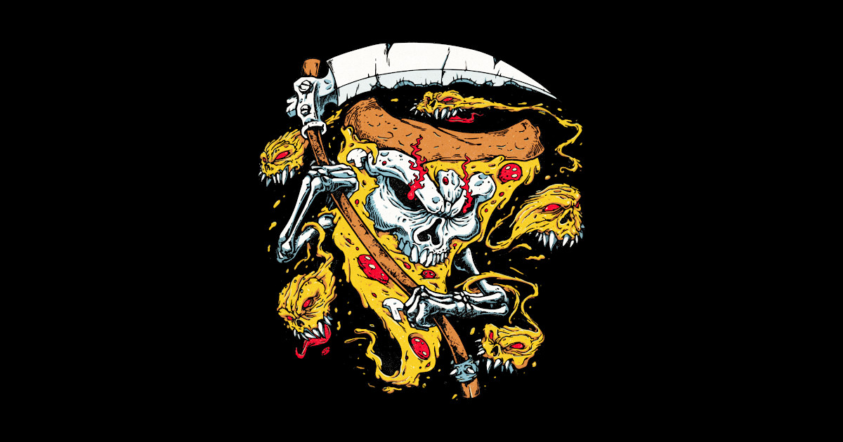 Pepperoni Pizza Grim Reaper - Pizza Slice - Sticker | TeePublic