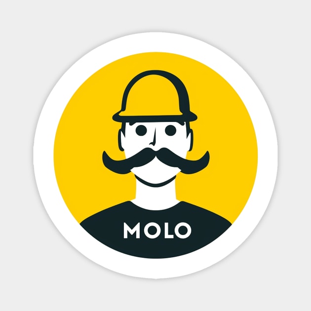 Building Boldness: Molo Logo in Heroic Pop Art Style - Pop Art - Magnet ...