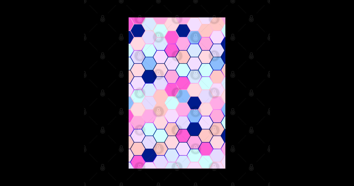 Cute hexagon pattern - Colorful Pattern - Sticker | TeePublic