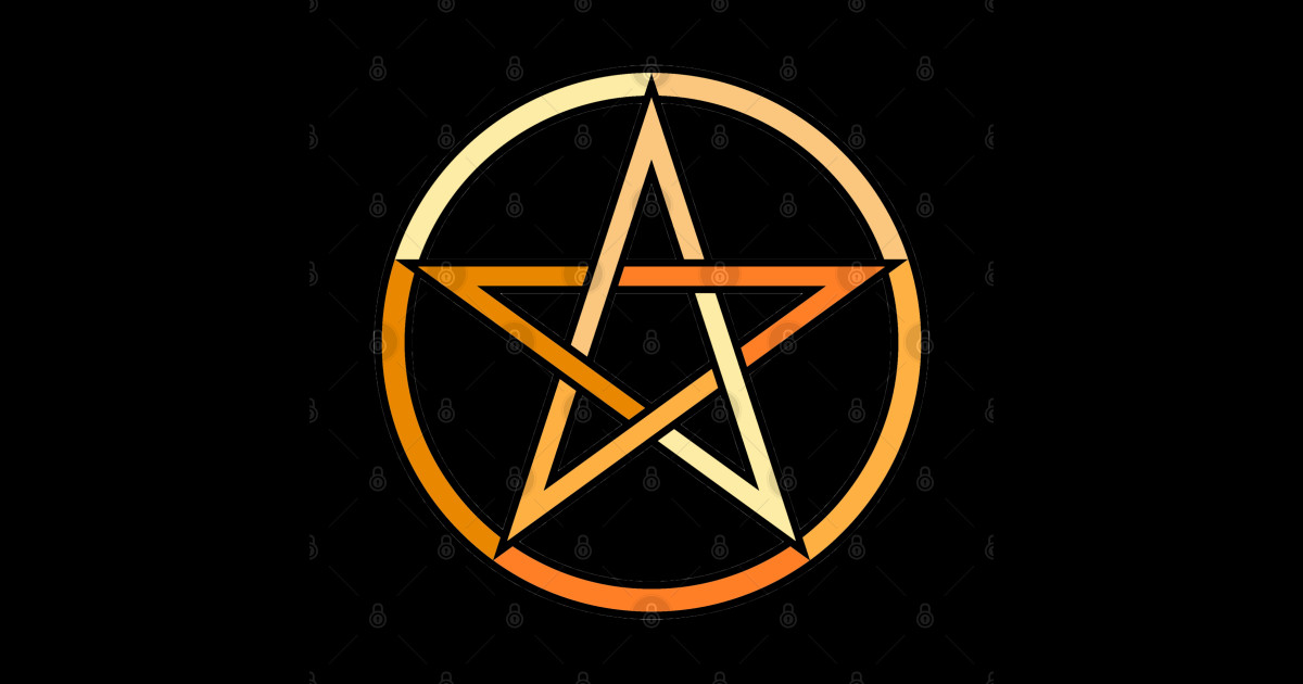 Orange Pentagram Pentacle - Pentagram Pentacle Symbol Wicca - Sticker ...