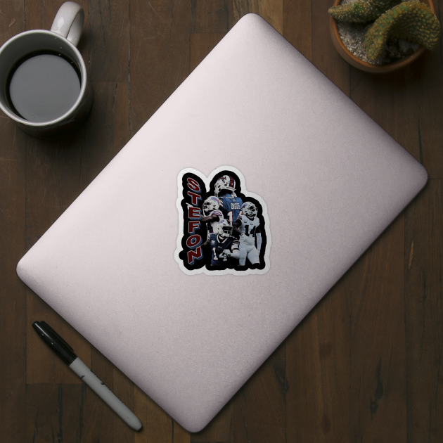 Stefon Diggs Vintage Collage - Stefon Diggs - Sticker | TeePublic