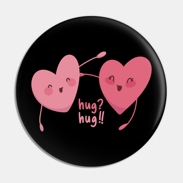 Pink Love Hearts Hug Hug Couple - Valentines Day Gift Ideas - Pin ...