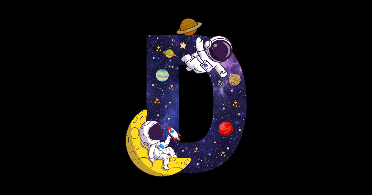 Galaxy Letter D - Space Alphabet - Alphabet Letters - Sticker | TeePublic