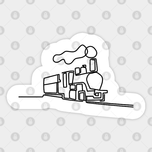 Steam Locomotive Line Art - Steam Locomotive - Sticker | TeePublic