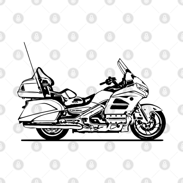 GL1800 Goldwing Motorcycle Sketch Art - Honda - T-Shirt | TeePublic