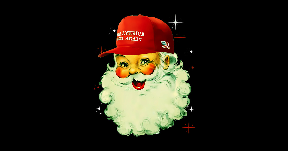 Retro Make Christmas Great Again Trump Christmas Maga Santa - Trump ...