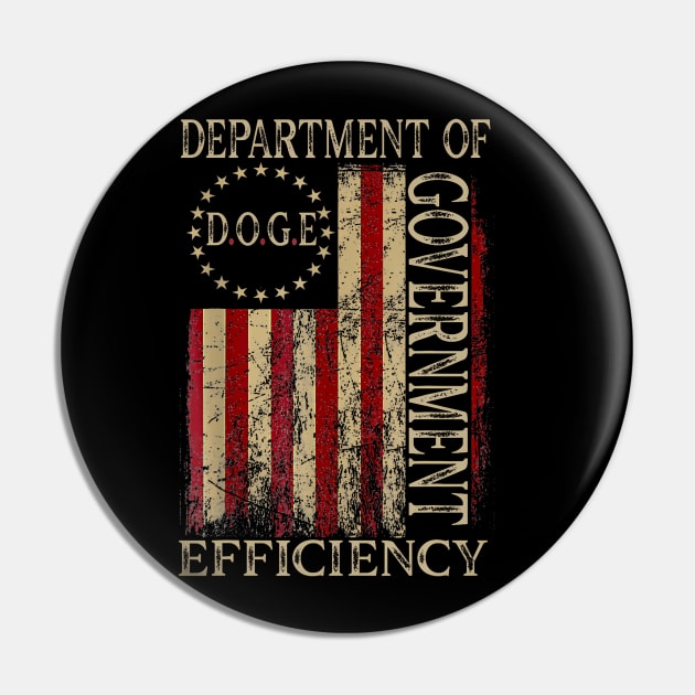 Doge Department Of Government Efficiency Us Flag - Doge - Pin | TeePublic