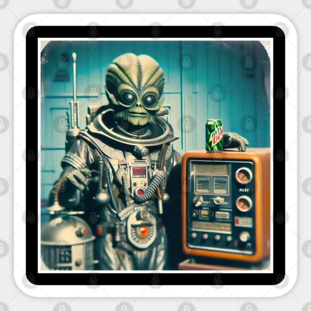 All for the dew - Space Monster - Sticker | TeePublic