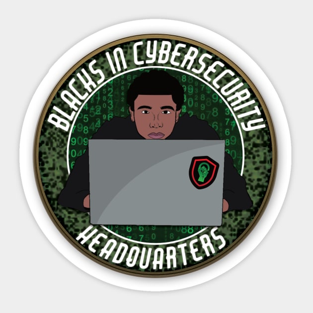 BIC HQ Design - Blacks In Cybersecurity - Sticker | TeePublic