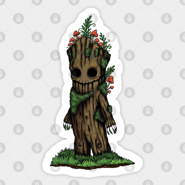 Mushroom tree stump - Tree - Sticker | TeePublic