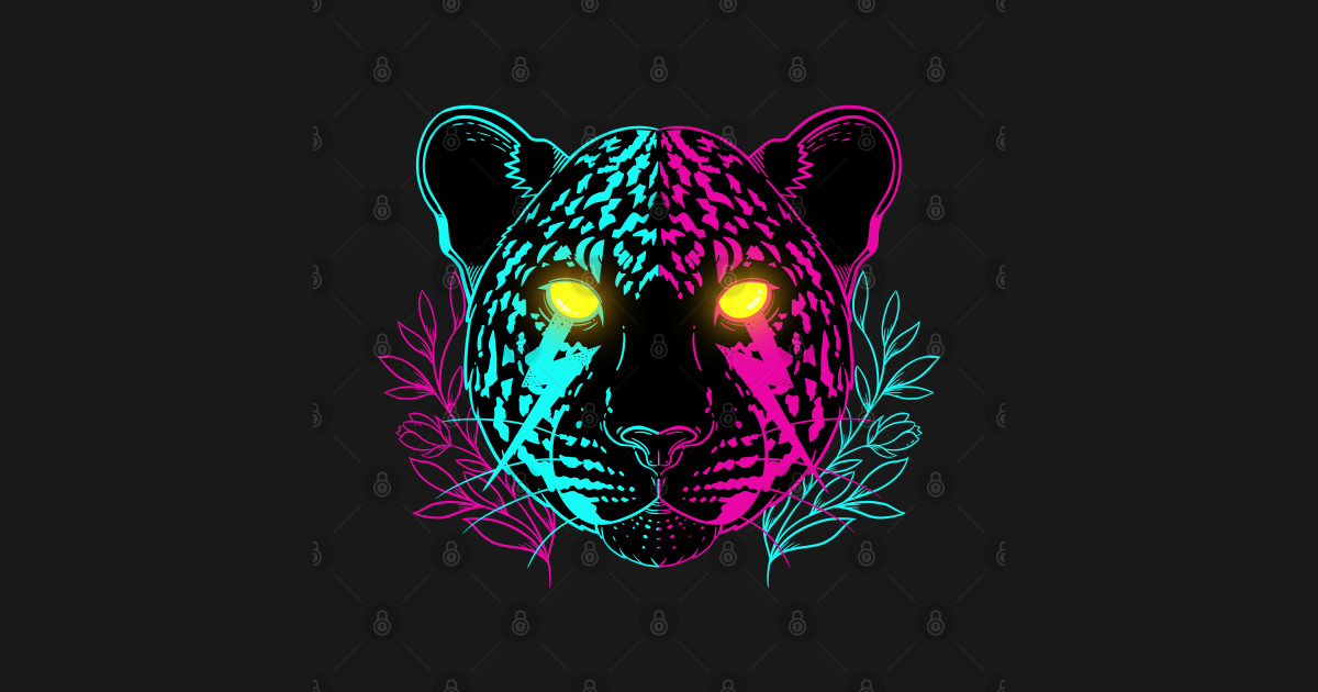 Cyber Leopard - Leopard - T-Shirt | TeePublic