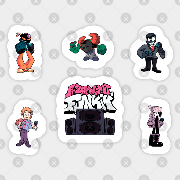 Stickers FNF. Whitty, Tricky, Anders, Senpai, Ruv - Fnf - Sticker ...
