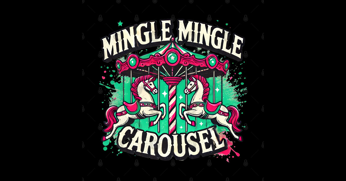 Mingle Carousel Horse Matching Doodle Parody Play Squid Pun - Carousel ...