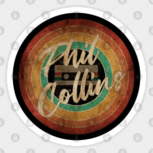Phil Collins Vintage Circle Art - Phil Collins - Sticker | TeePublic