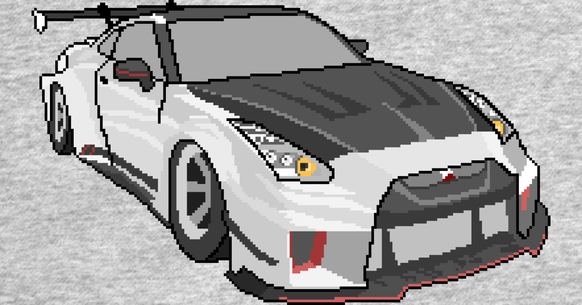 Nissan Skyline GT R35 | Pixel art - Pixel - Hoodie | TeePublic