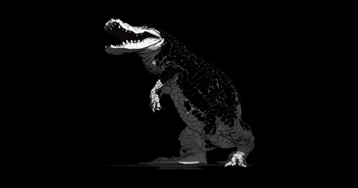 Alligator Shadow Silhouette Anime Style Collection No. 95 - Digital Art ...