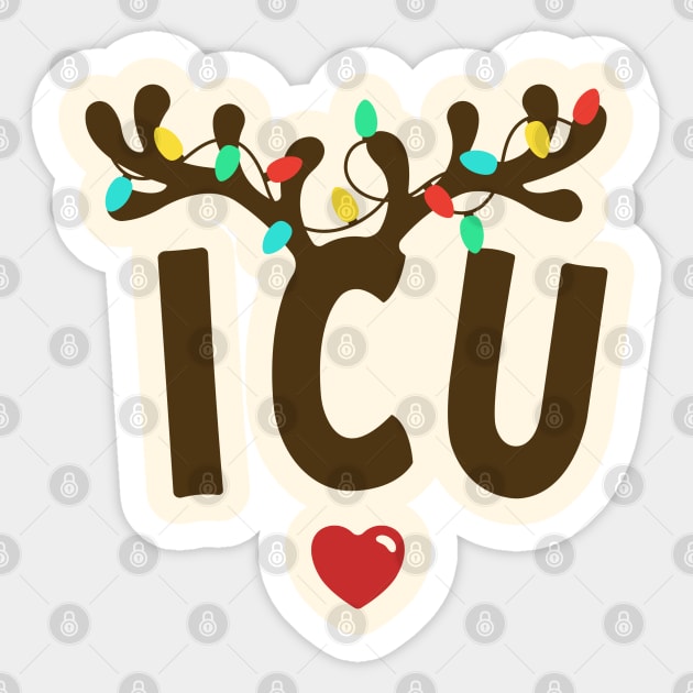 ICU Nurse Christmas - Icu Nursing - Sticker | TeePublic