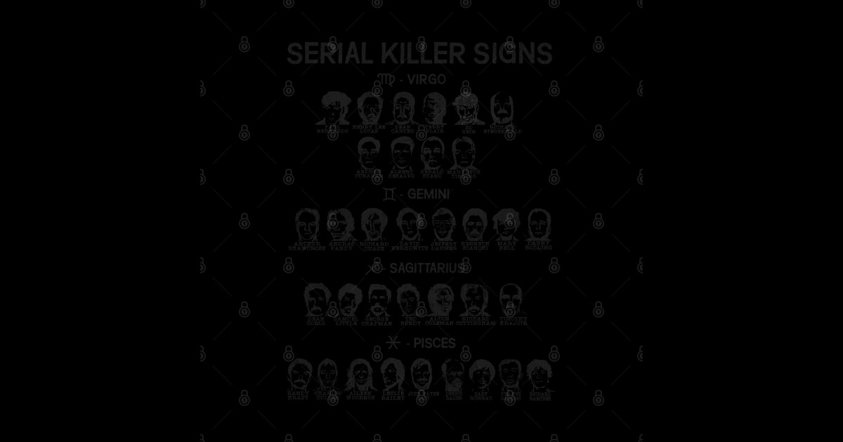 Serial Killer Astrological Signs - True Crime - Sticker | TeePublic