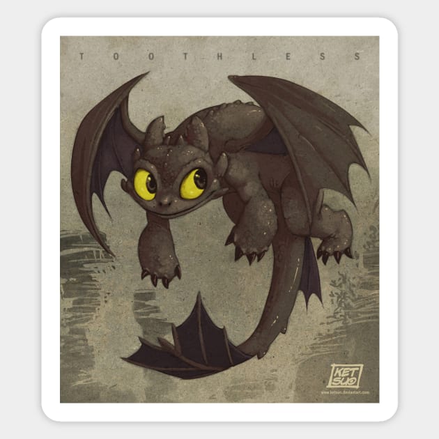The Friendly Night Fury - Dragon - Sticker | TeePublic