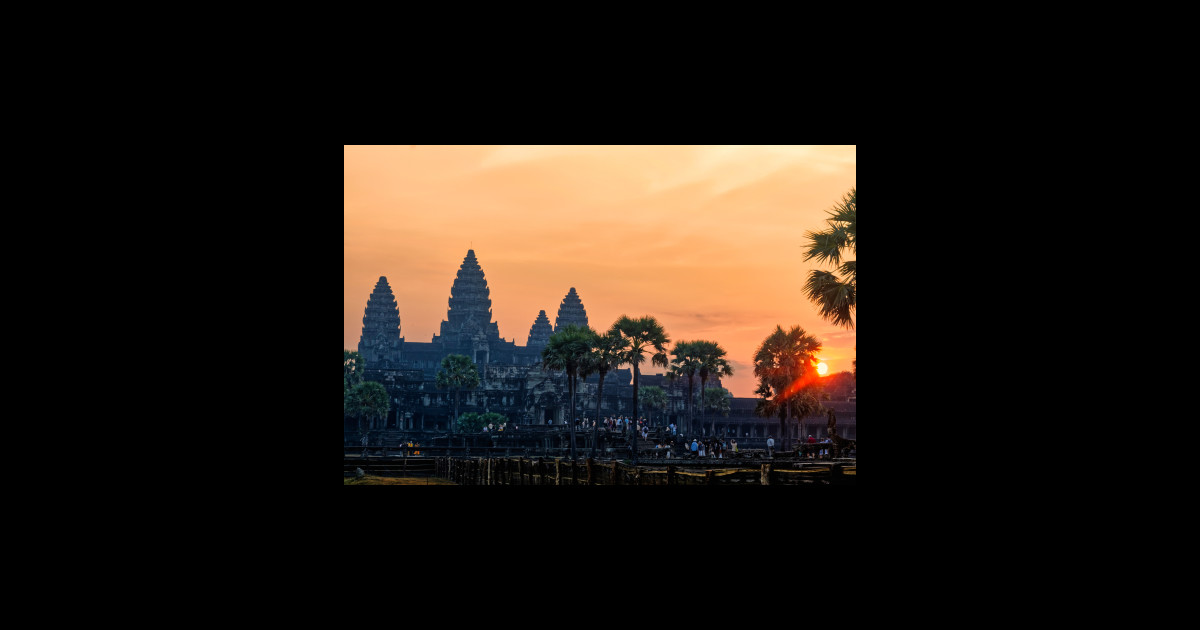 Temple complex at Angkor Wat in Cambodia - Angkor Wat - Sticker | TeePublic