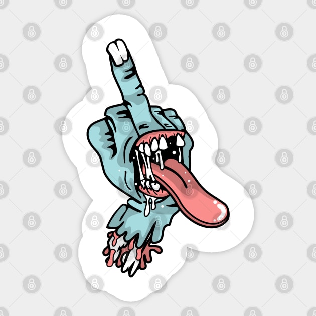 Zombie Middle Finger - Zombie - Sticker | TeePublic