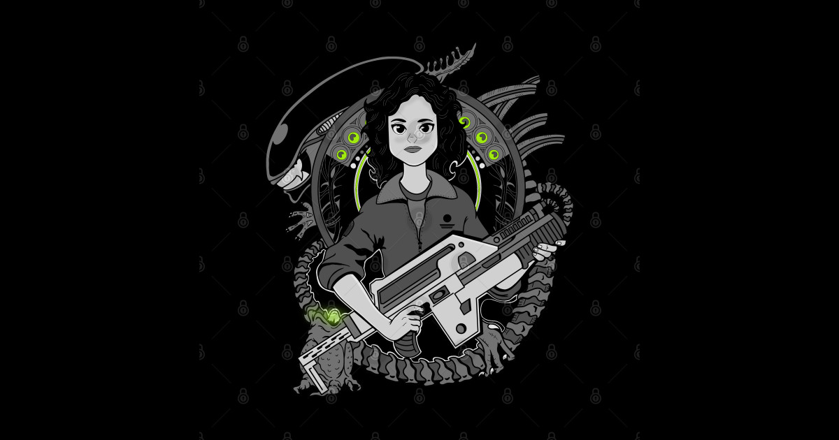 Ellen Ripley - Ripley And Alien - Sticker | TeePublic