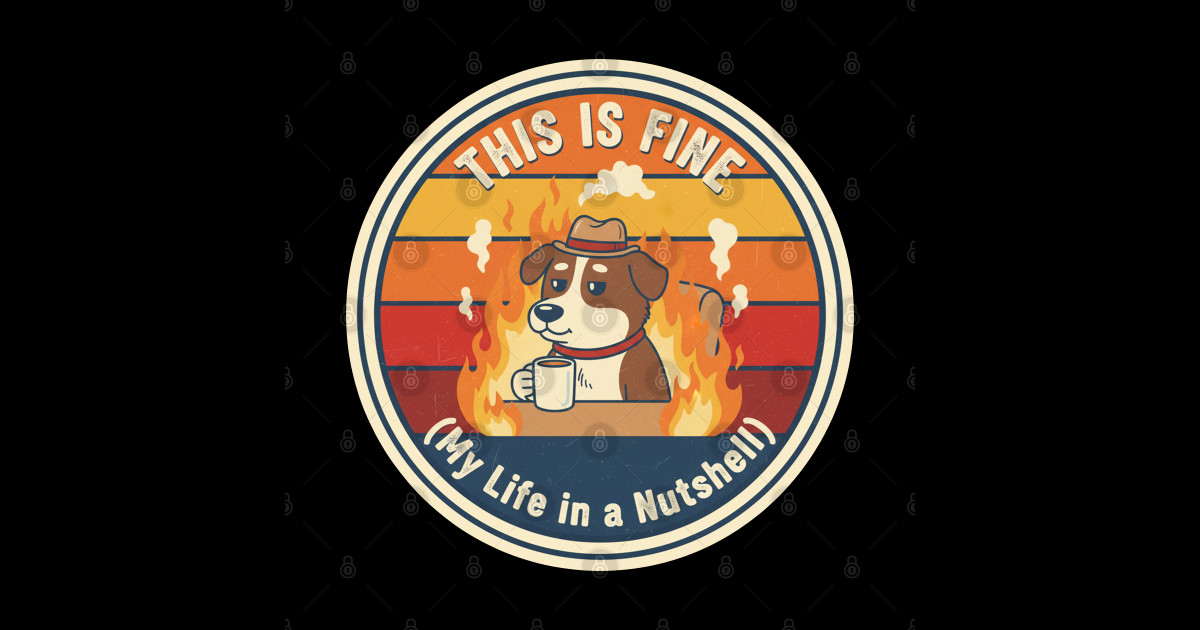 This Is Fine Dog – Funny Meme Dog in Fire - This Is Fine Dog - Sticker ...