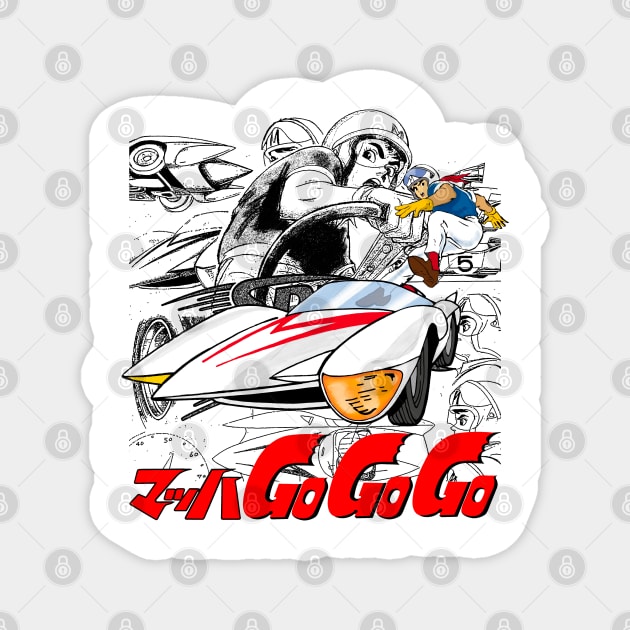 Go Go Go Speed Racer Vintage - Speed Racer - Magnet | TeePublic