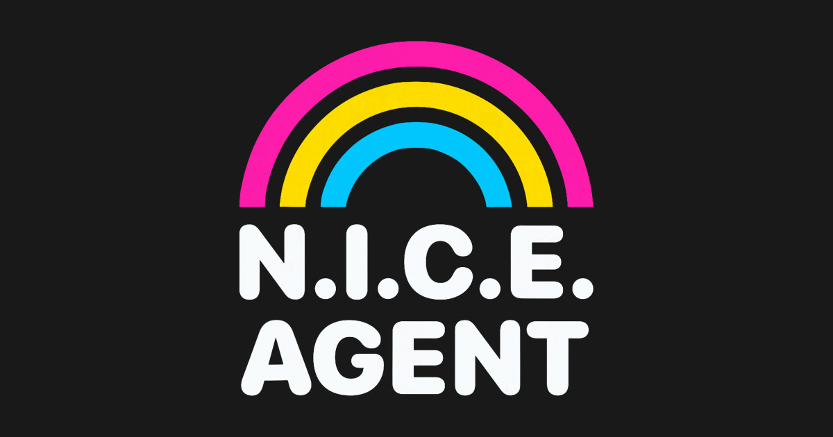 Nice Agent Rainbow Emblem Parody Minimal Graphic Humor Scene - Nice ...